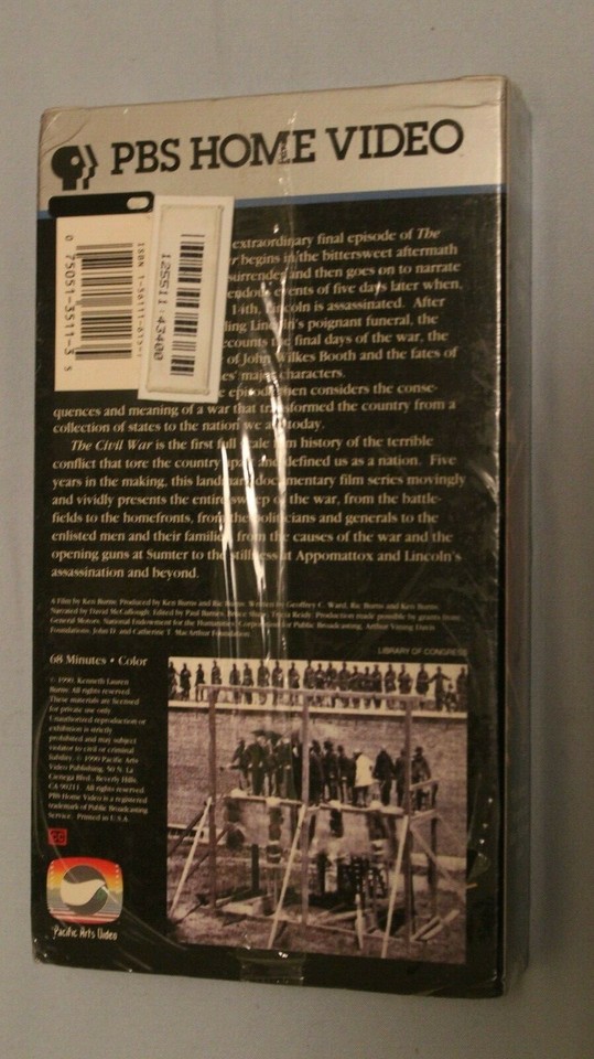 PBS The Civil War VHS Tape Better Angels Of Our Nature 1865 Episode 5 ...