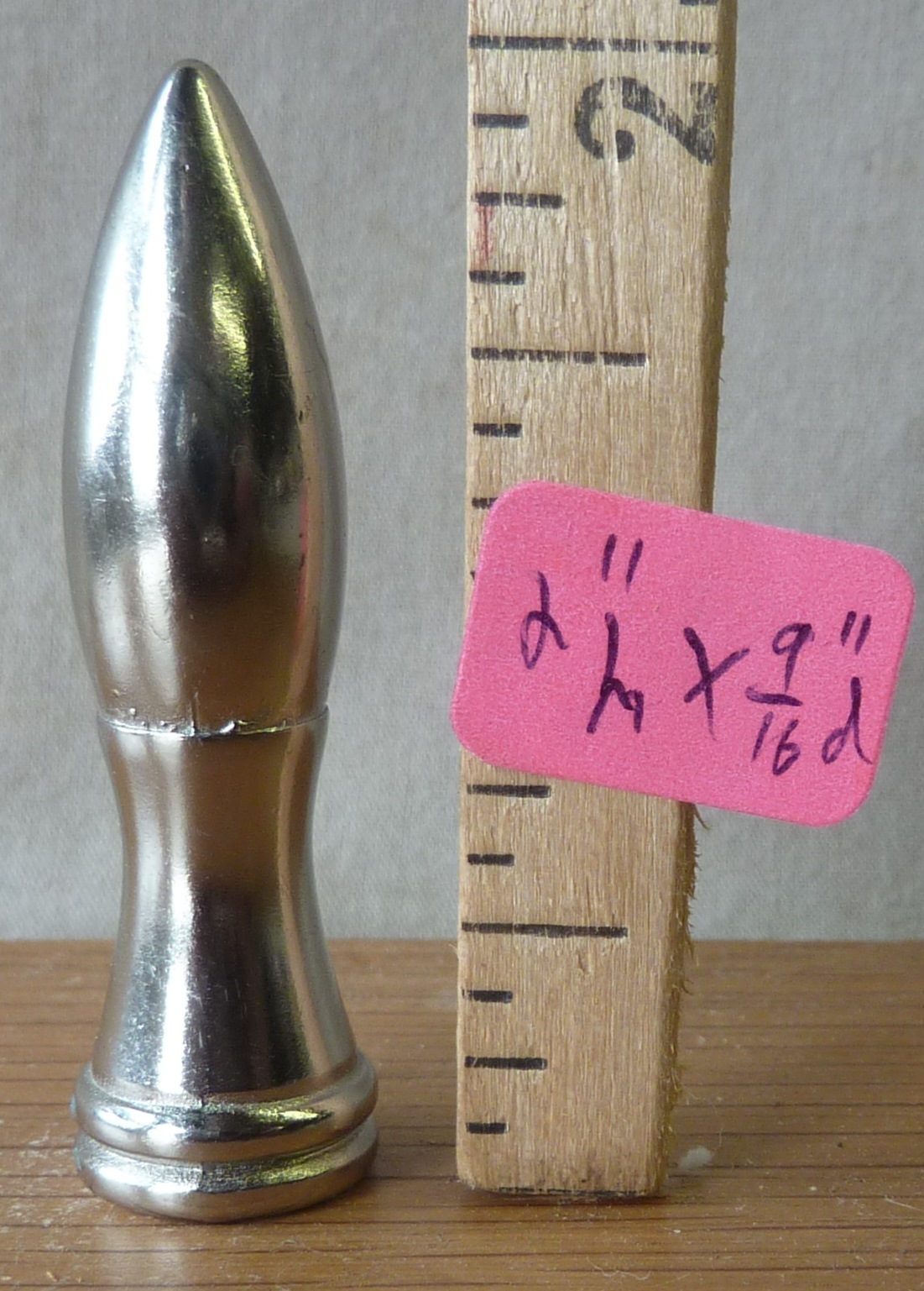 Lamp Finial nickel chrome silver over Brass Bullet Shaped 2"h x 9/16"d ...