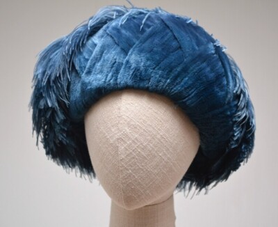 VINTAGE BLUE FEATHER HAT - UNIQUE | eBay