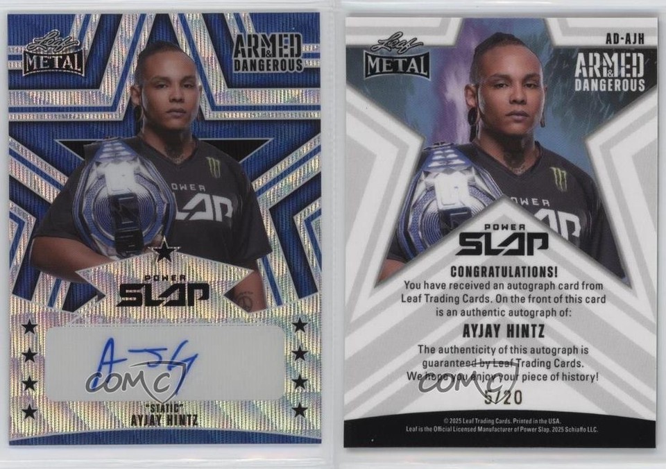 2025 Leaf Metal Power Slap Blue Wave 5/20 “Static” AyJay Hintz #AD-AJH ...