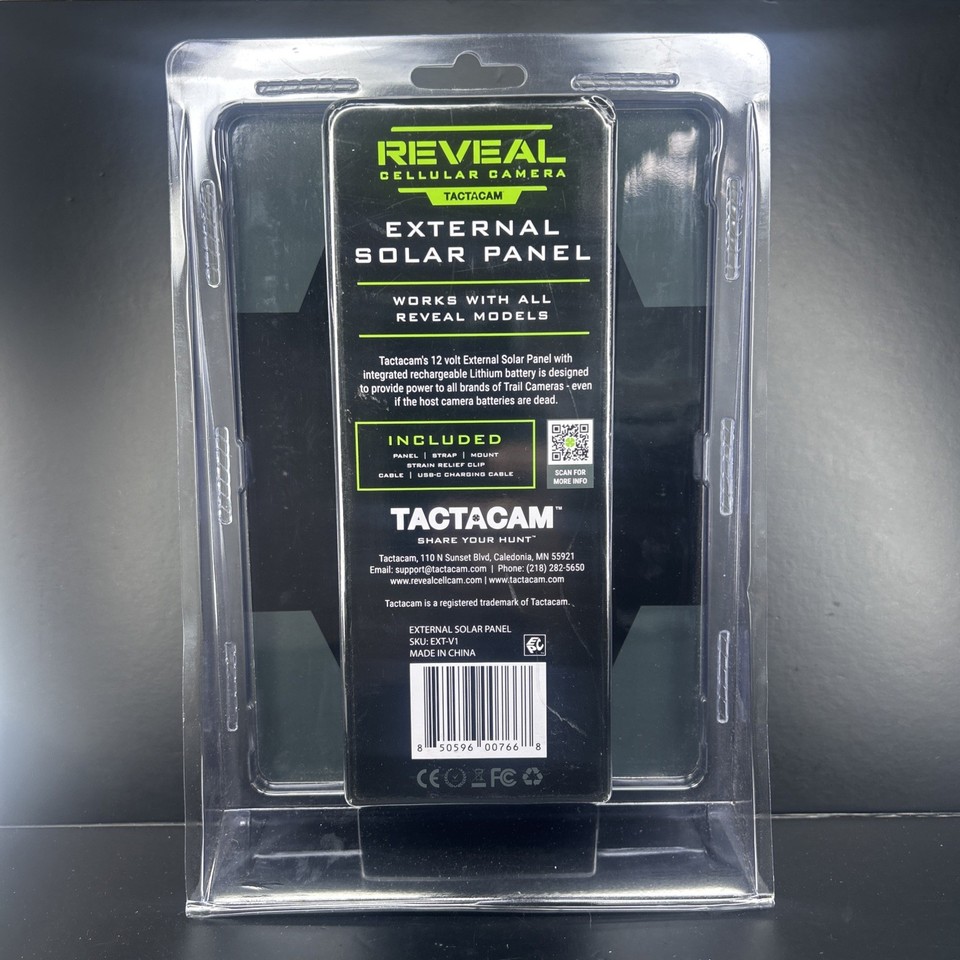 TACTACAM Reveal Solar Panel for Reveal Cellular Trail Cameras EXT-V1 ...