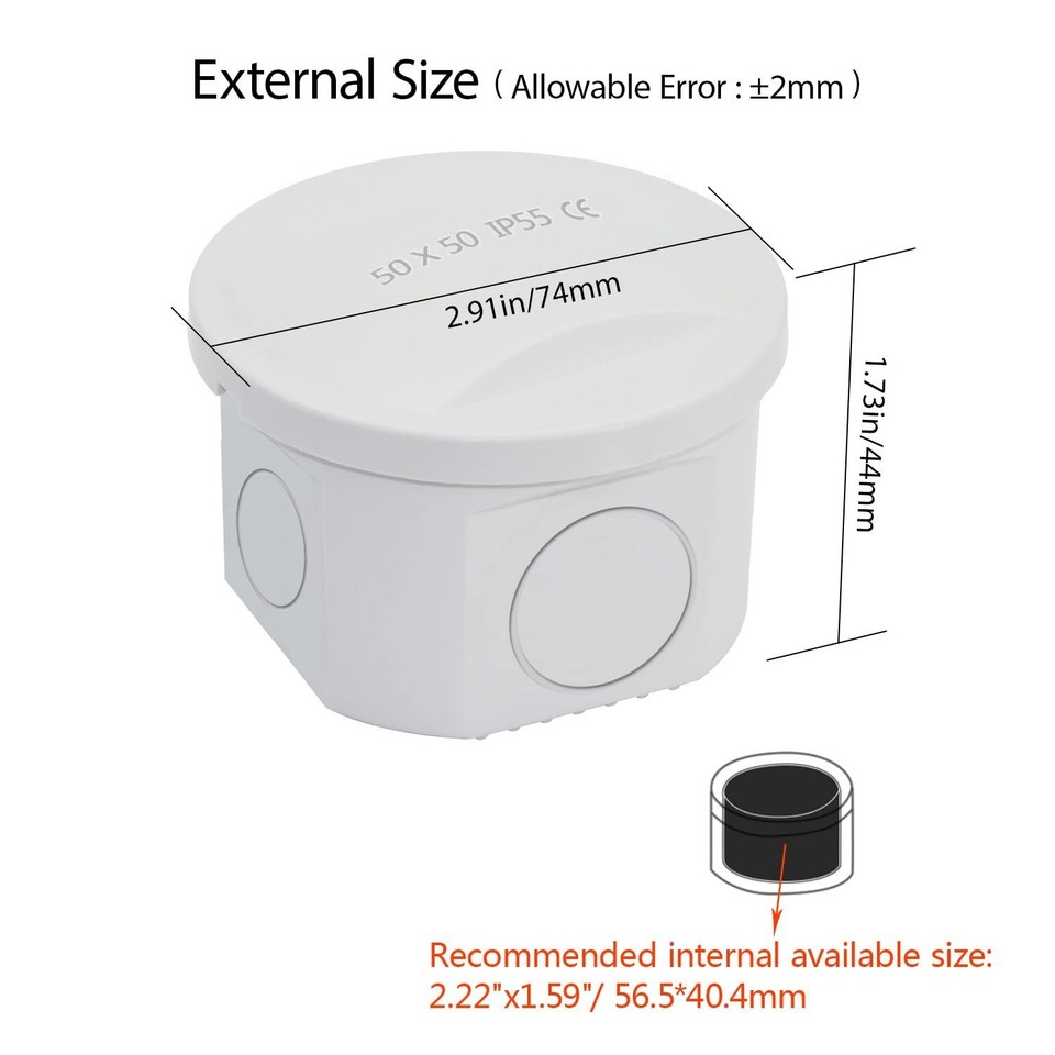 LeMotech Junction Box, Electrical Box IP55 Water Resistant Dustproof ...