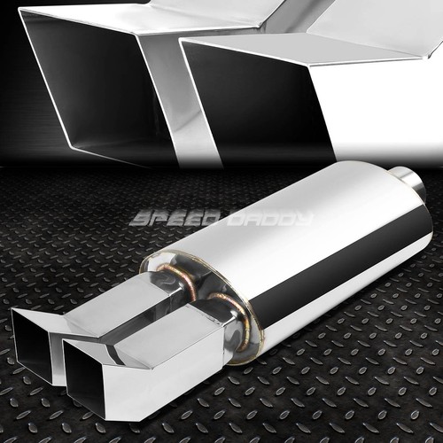 3"INLET CHROME DUAL BENT SQUARE TIP T304 STAINLESS RACING OVAL EXHAUST ...