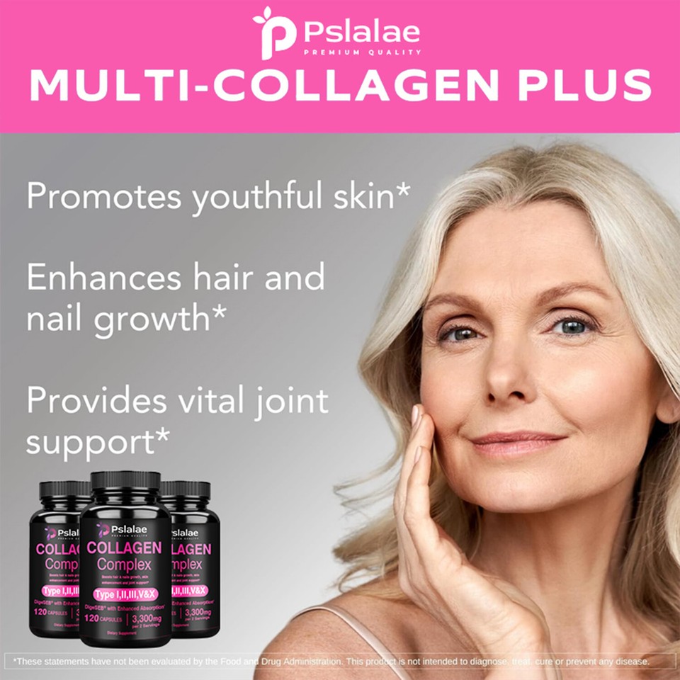 Collagen Complex - Type I,II,III,V,X - Anti-Aging, Reduces Fine Lines ...