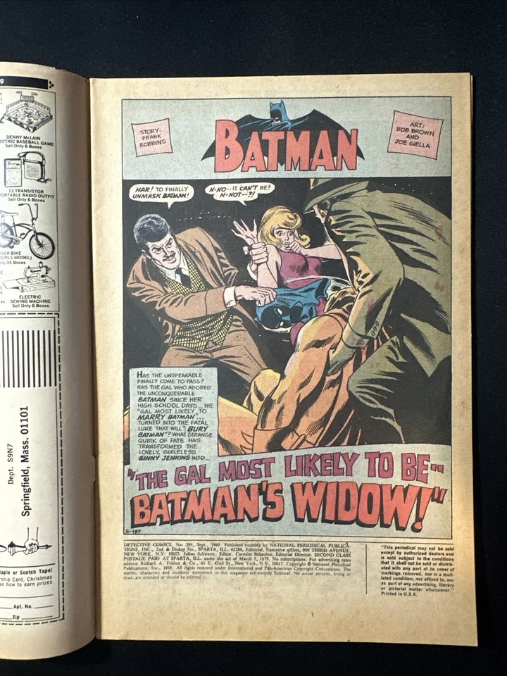 Detective Comics #391 1969 Batman & Robin DC Comics Silver age 1st ...