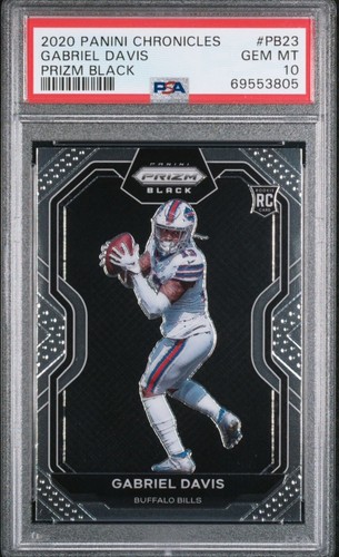 2020 Panini Prizm Black #PB23 Gabriel Davis Rookie Card PSA 10 Gem Mint ...