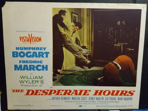 Lobby Card 1955 THE DESPERATE HOURS Frederic March fights Dewey Martin ...