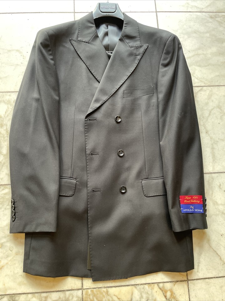 NWT Men's Black Double Breasted Suit Apollo King Size 46R | eBay