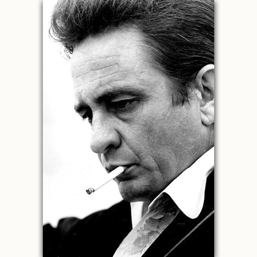Johnny Cash Black And White Poster