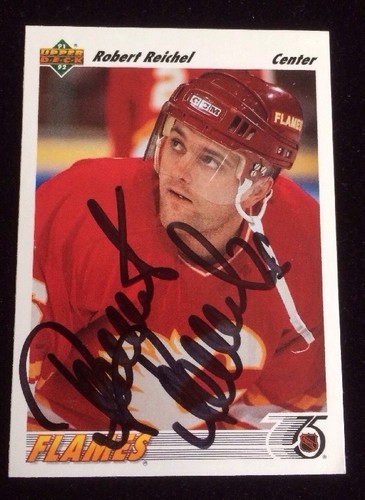 ROBERT REICHEL 1992 UPPER DECK Autographed Signed AUTO HOCKEY Card 223 ...