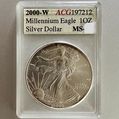 2000-W MILLENNIUM SILVER EAGLE High Grade & Better Mint in Rare ...