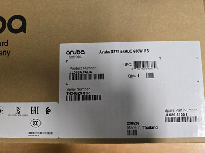 HPE Aruba JL086A 54VDC 680W 100-240VAC Power Supply, New Sealed, free ...