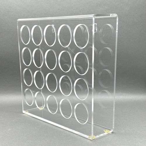 Vintage MCM Minimalist Square Acrylic Spice Rack With 20 Circular ...