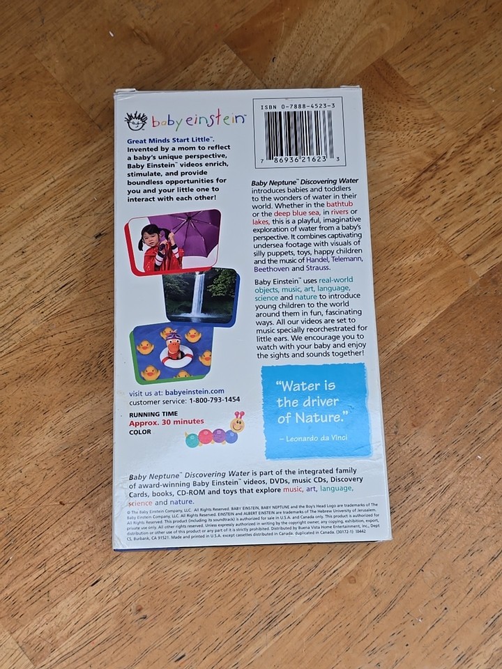 Baby Einstein Baby Neptune Discovering Water VHS Disney Educational ...