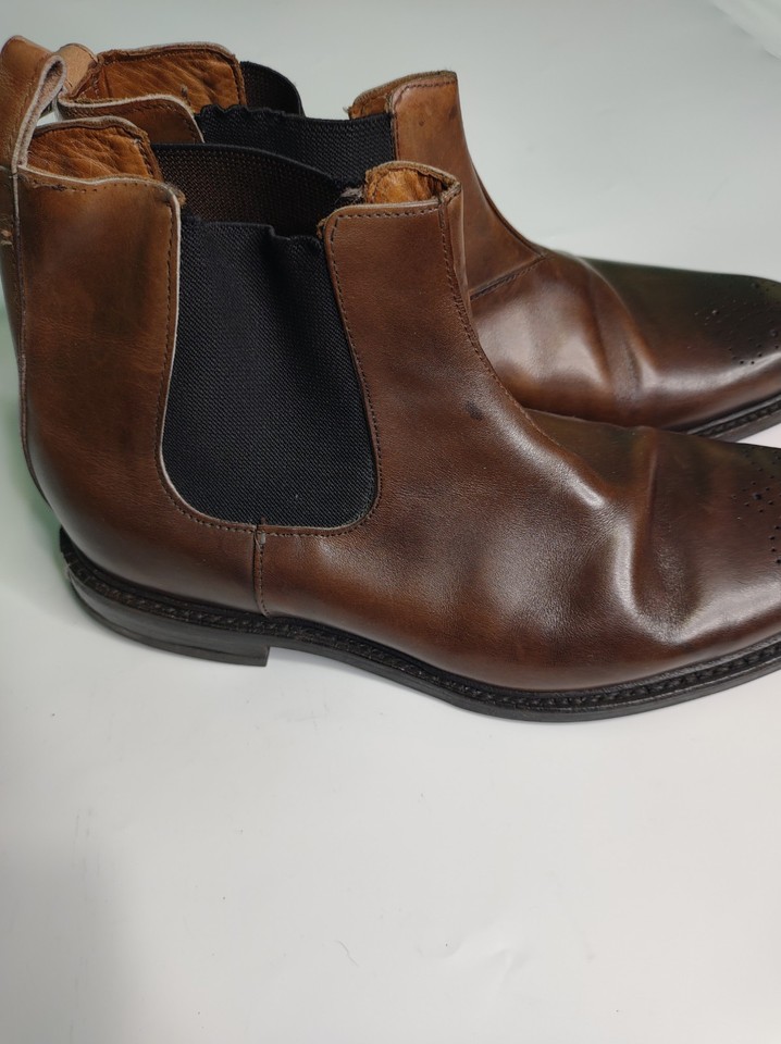 Allen Edmonds Haight Chelsea Brogues Boots 10.5 D Brown Medallion Toe ...