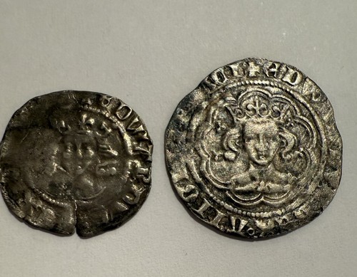 Edward 111 Half Groat And Silver Hammered Penny Pre Treaty London ...