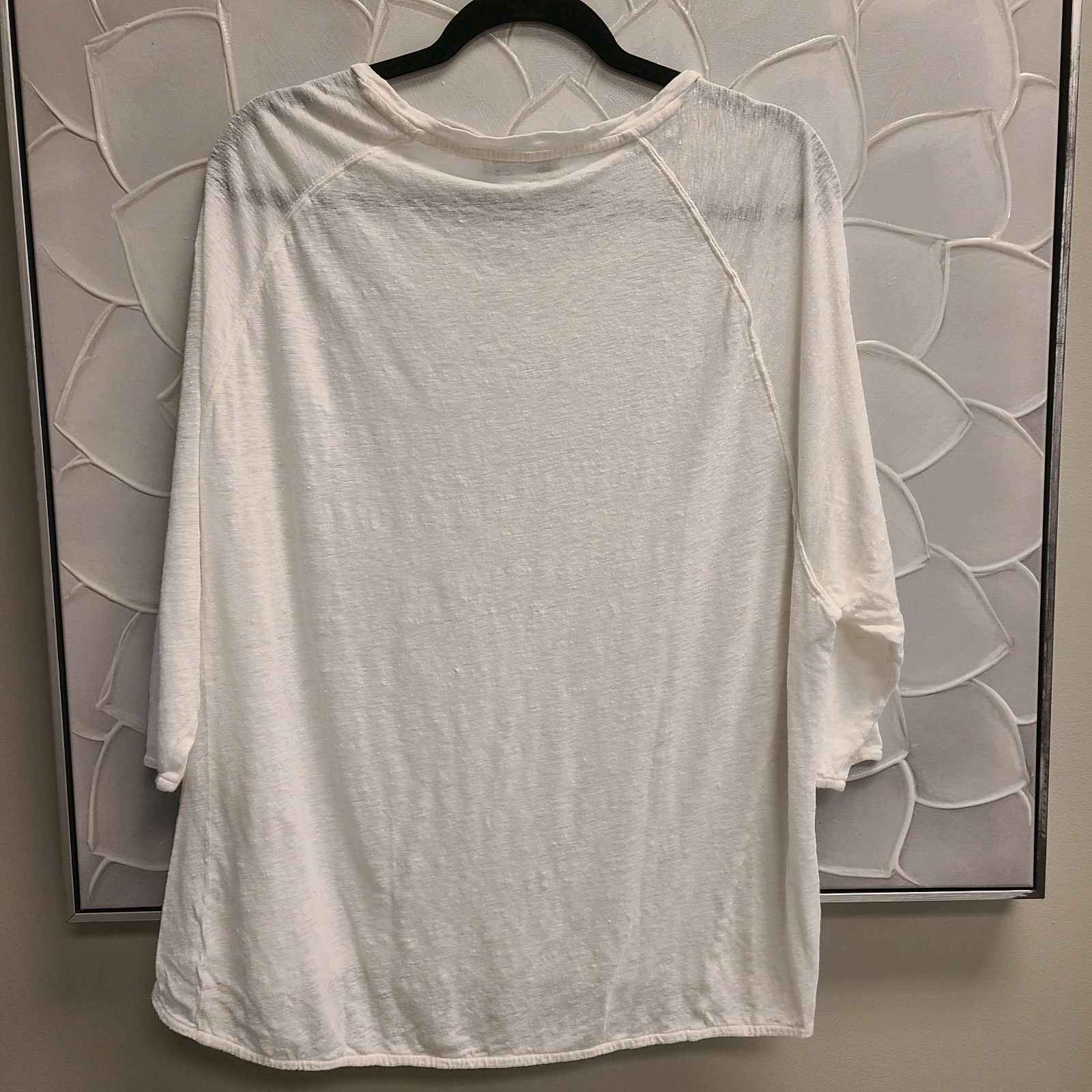 Revolve White + Warren Top Womens Medium 100% Linen Beach Day Rope ...