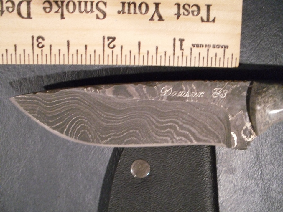 Barry Dawson Knives G3 Select Damascus Knife Short Blade EDC Kydex ...
