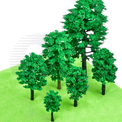 10X 40-150mm Miniature Plastic Tree Model Garden Railway Scenery Model ...