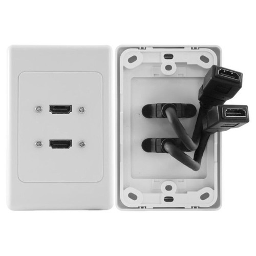 Pro2 HDMI2FLEX 2x HDMI Wall Plate Flexible Thin Wall Dongle Rear Socket ...