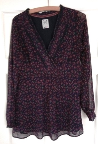 A Crew Clothing Blues Red & Green Floral Patterned Top Size 8 -14 | eBay UK