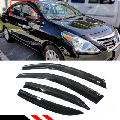 2012-2019 Nissan Versa 4 Door Wavy 3D Smoke Window Visor Rain/Sun Guard ...