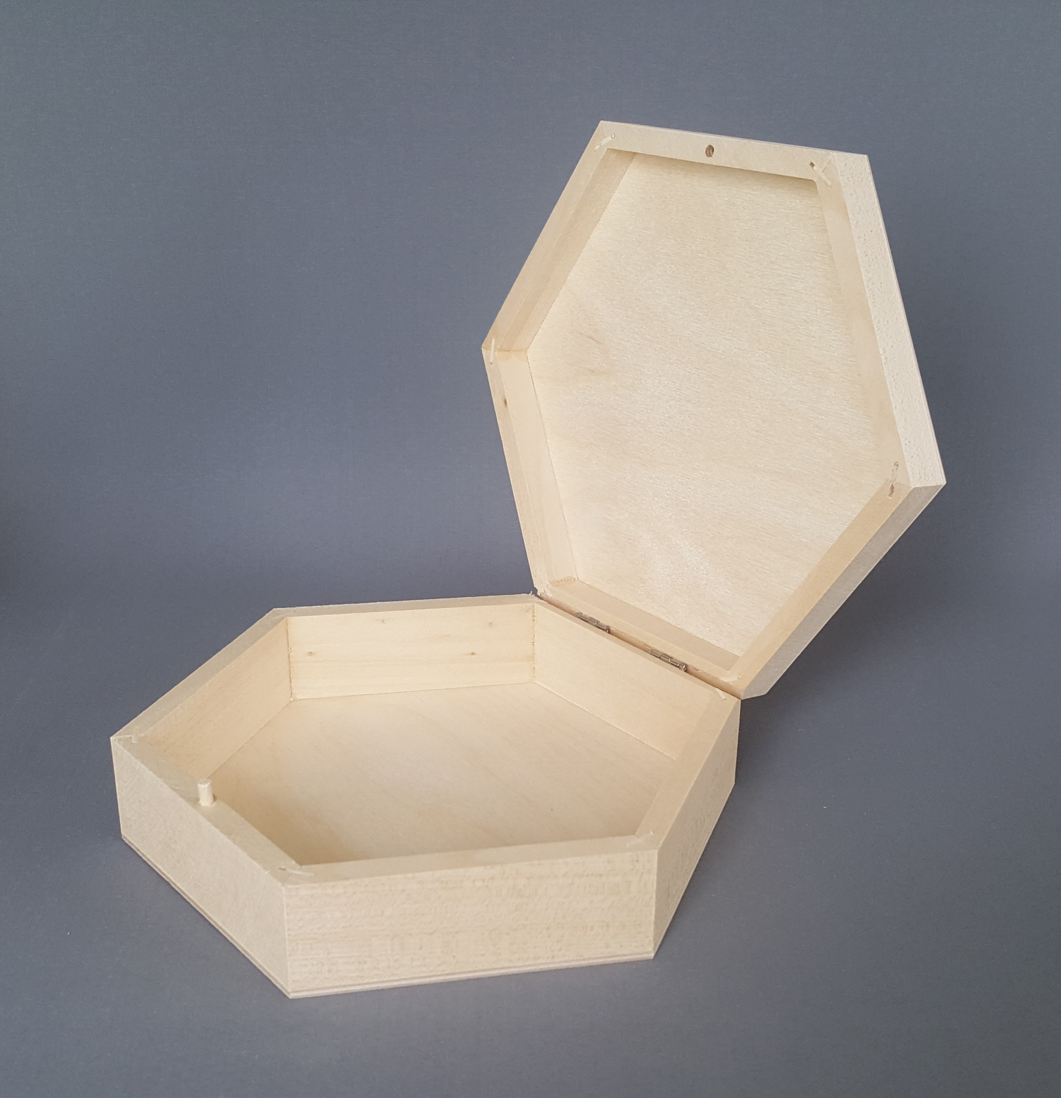 Plain Wood Hexagonal Storage Box Trifle Memory Keepsake Wooden Boxes ...