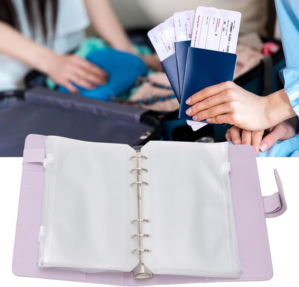 A6 Budget Binder Money Saving Wallet Planner Cash Organiser Envelope PU ...