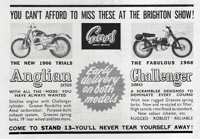 1966 Greeves Anglian & Challenger Motorcycle Original Print Ad | eBay