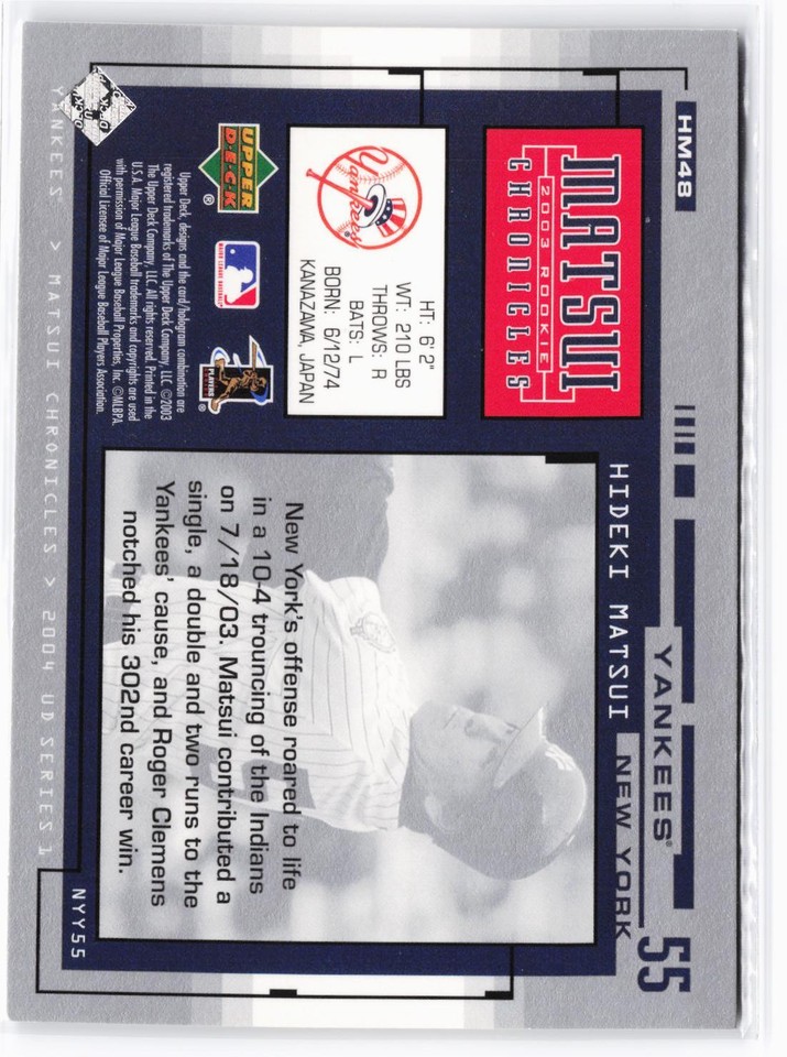 2004 Upper Deck #HM48 Hideki Matsui Matsui Chronicles | eBay