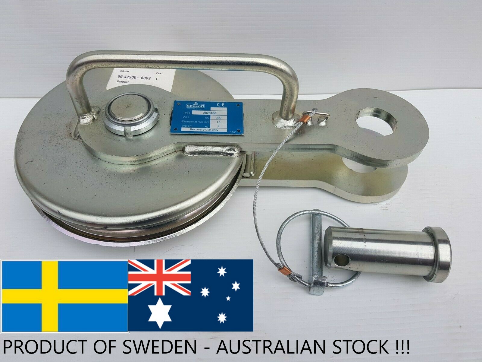 4WD Snatch Block Sheave pulley, Heavy duty, Military Grade, 300kN ...