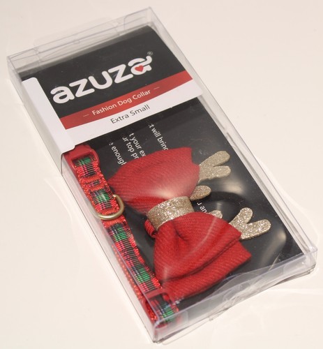 Azuza Dog Collar EXTRA SMALL Christmas Plaid Adjustable Removable ...