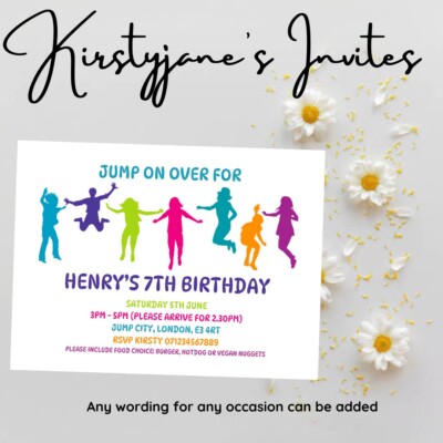 Birthday party invitations invites Personalised Kids Girls Boys ...