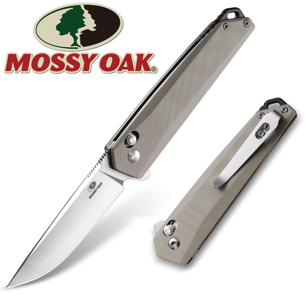 Mossy Oak Folding Pocket Knife EDC G10 Handle 3.5-Inch D2 Steel Drop ...