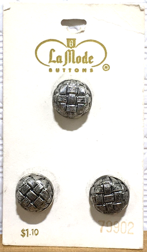 La Mode Silver Tone Basket Weave Shank Metal Buttons #4402 9/16 ...