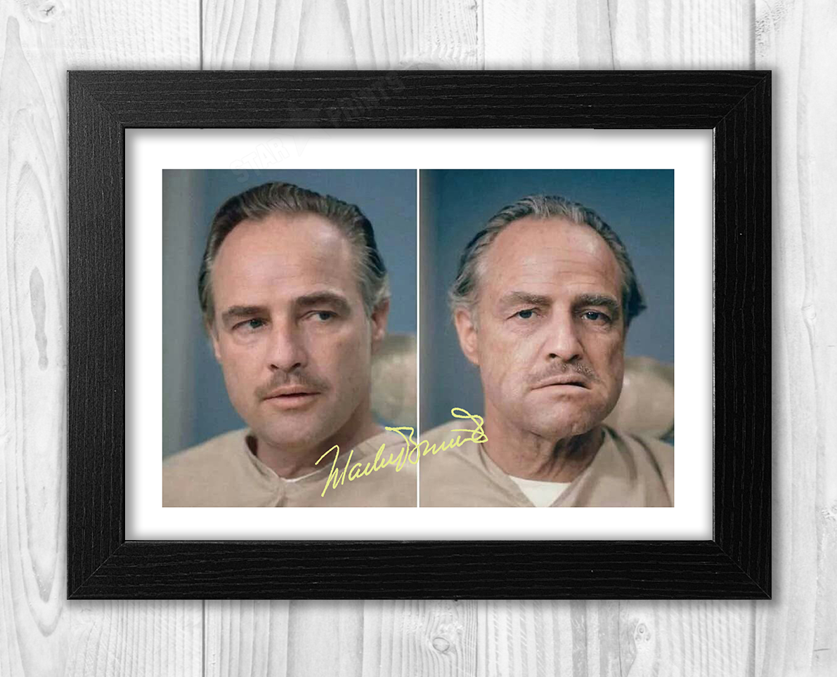 Marlon Brando 3 reproduction signed A4 photograph poster with choice of ...