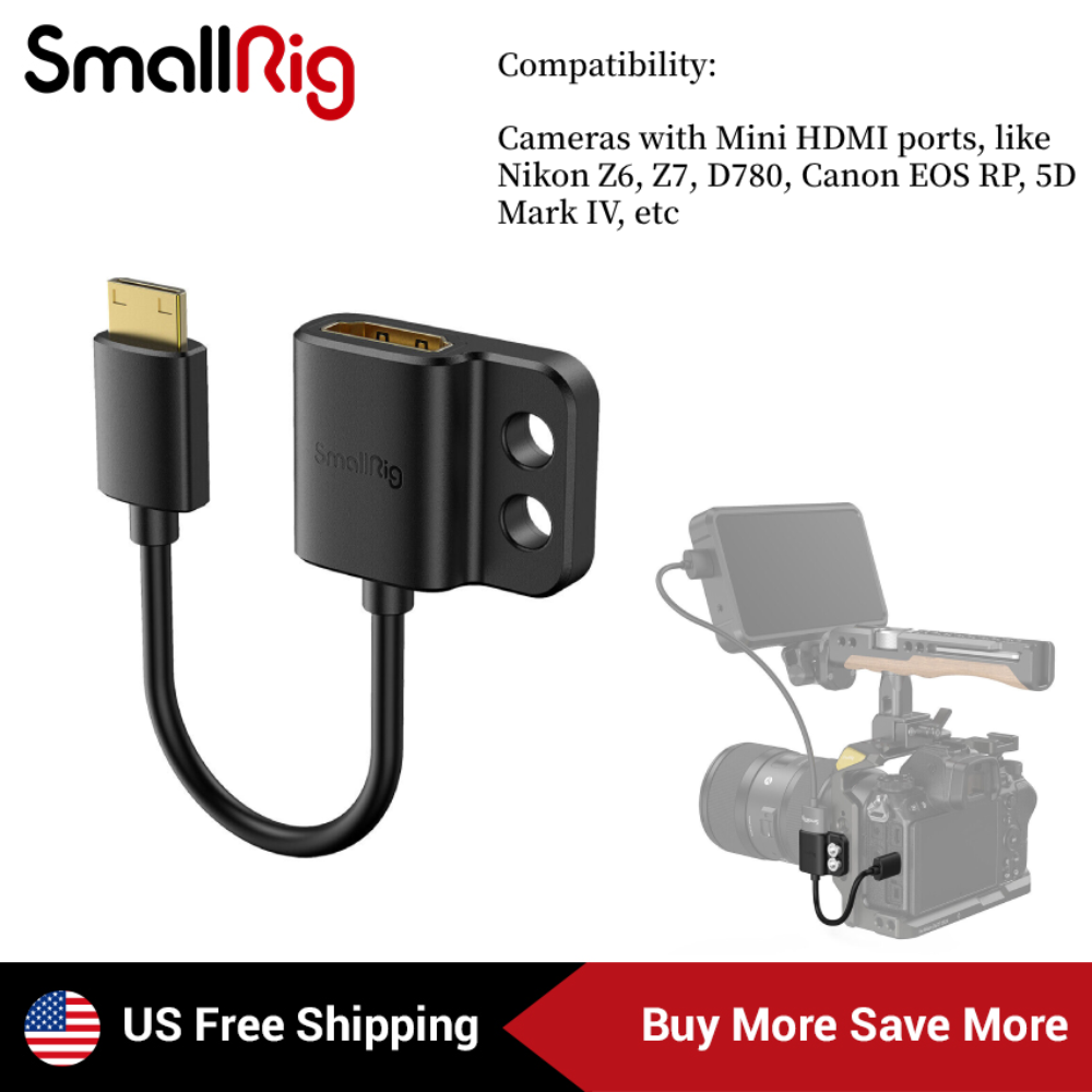 SmallRig Ultra-Slim 4K HDMI Adapter Cable for Nikon Z6 Z7 D780 / for ...