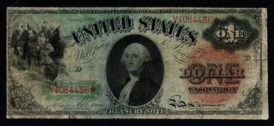 1869 $1 LARGE Size RAINBOW SERIES United States TREASURY Note! | eBay