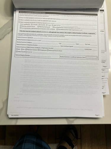 Medical Examination Forms MCSA-5875 and MCSA-5876 (5) Pack Of Each ...