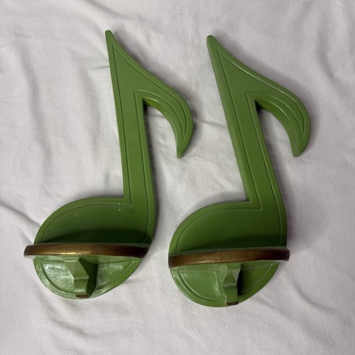 2 VINTAGE 1952 GARY ART STUDIO CHALKWARE WALL ART MUSIC NOTE SHELVES | eBay