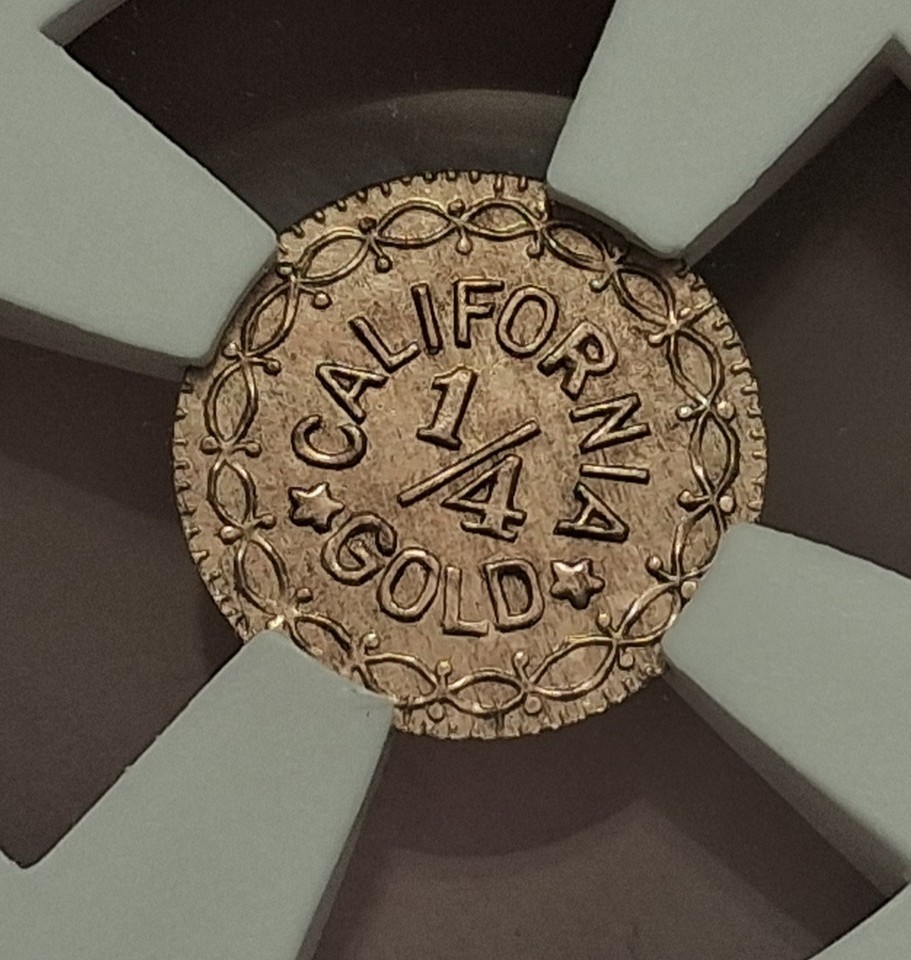 UNIQUE 1849 California Fractional Gold Indian Chain Link Wreath Type ...