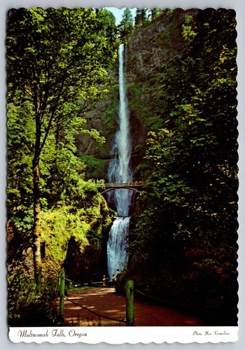 Vintage Postcard- Multnomah Falls Oregon into Columbia River Gorge | eBay