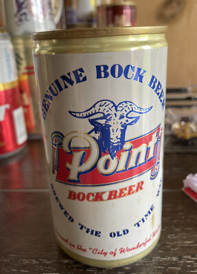 1980S BOTTOM OPEN POINT BOCK ALUMINUM PULL TAB BEER CAN STEVENS POINT ...