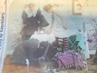 Vintage Victorian Risque Color Tinted Stereoscopic Card T. W. Ingersoll ...