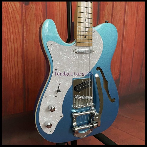 Semi Hollow Body Left Handed TL Thinline Electric Guitar Vibrato ...