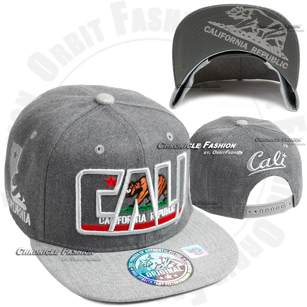 Cali Baseball Cap California Republic Bear Hat Snapback Adjustable Flat ...