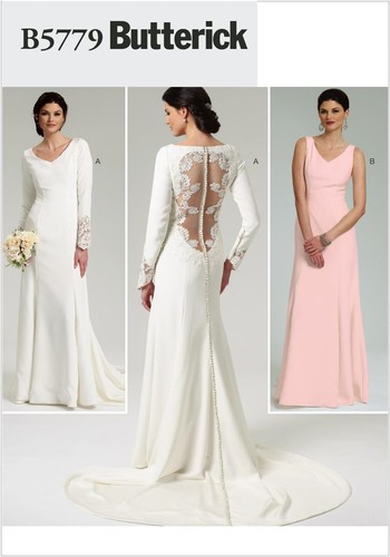 Butterick Sewing Pattern B5779 Misses Dress Wedding Gown Bridesmaid ...