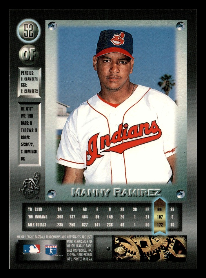 Manny Ramirez 1996 Metal Universe Platinum #52 Cleveland Indians Mint ...