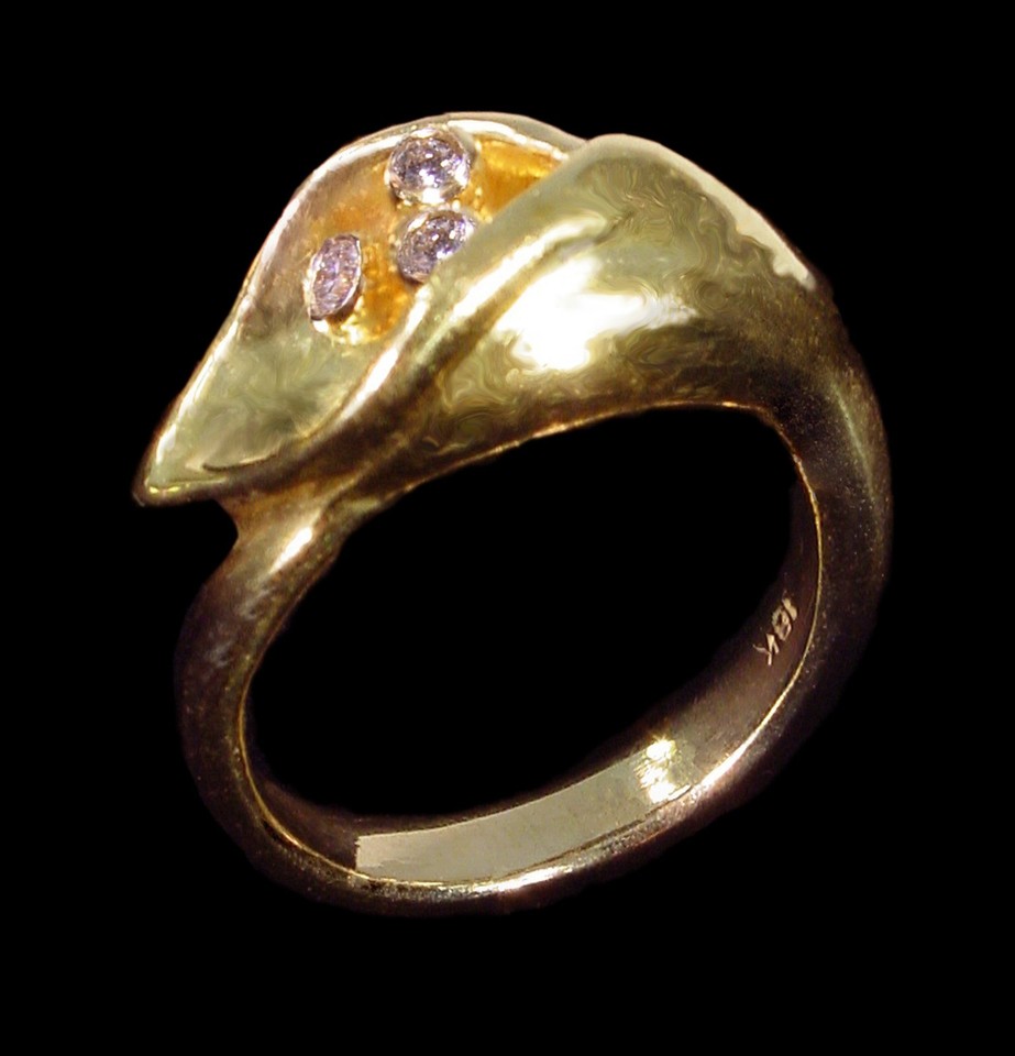 NEW: Calla Lily Ring- Sterling Silver & diamonds. Solid Gold or 18K ...