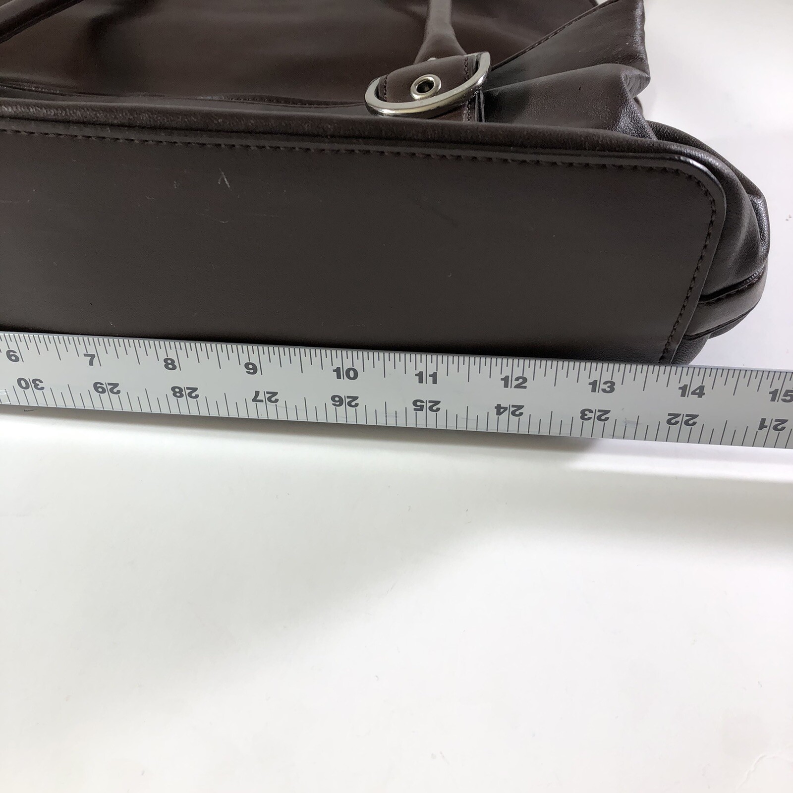 DKNY 4 pocket Purse Chocolate Brown buckle Flap closu… - Gem